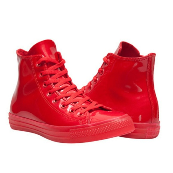 Converse | Shoes | Nwt Converse Chuck Taylor Red Patent Leather Hi ...